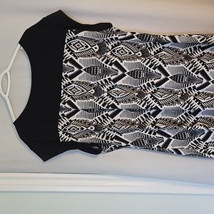 Reitmans | Dresses | Reitmans Plus Size 22 Black Cream Gold Print ...